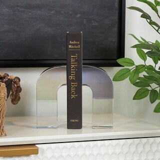 Clear Crystal Arched Geometric Decorative Bookends (Set of 2) - Bed ...