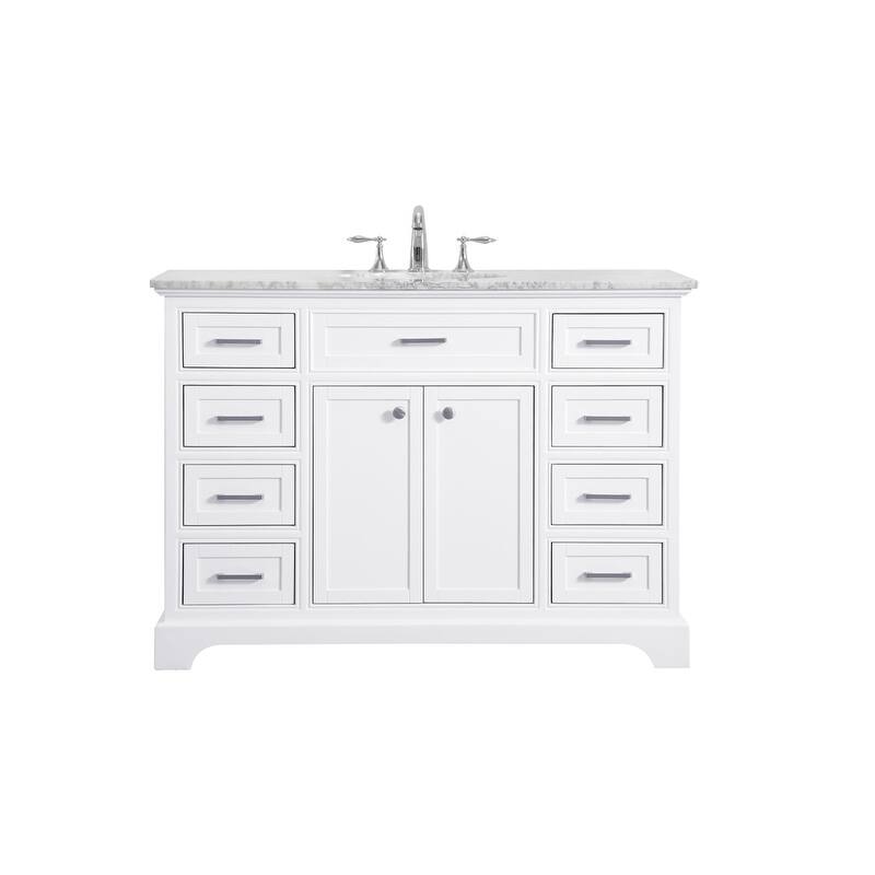 Point Breeze Bathroom Vanity Set with Marble Top - Overstock - 31410273