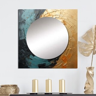 Designart "Desert Mirage Swirl Vortex IV" Abstract Spirals Wall Mirror ...