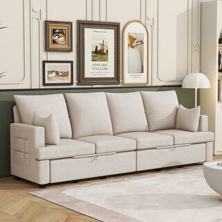 Modern Modular Sofa Couch Multi-functional Upholstered 4-Seater Sofa ...