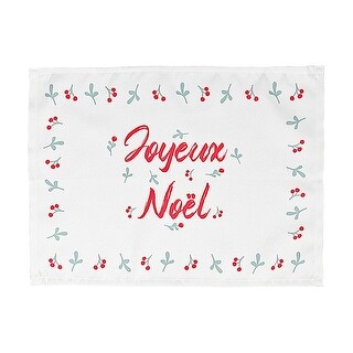 Holly Berries Border Placemat (Joyeux Noel) - Set of 12 - Bed Bath ...