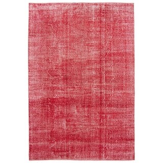 ECARPETGALLERY Hand-knotted Color Transition Dark Red Wool Rug - 6'9 x ...