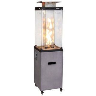 Outdoor Patio Propane Glass Top & TerraFab Base Fire Heater - Bed Bath ...