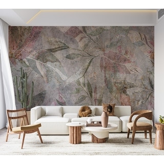 Peel & Stick Botanical Wall Mural - Colors of Venetian Frescoes - Bed ...