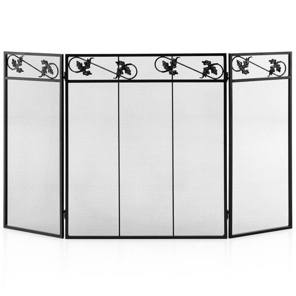 3-Panel Fireplace Screen Decor Cover with Exquisite Pattern - Bed Bath ...