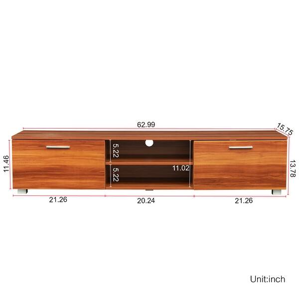 63 inch TV Stand Media Center TV Cabinet with 2 Large-Capacity Side ...