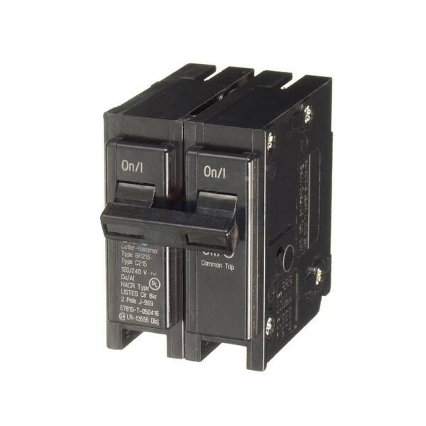 40 Amp Plastic BR Double Pole Breaker 120-240V Black Circuit Breaker ...