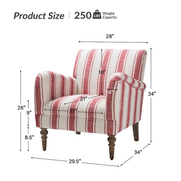 Seip Transitional Striped Arm Chair with Spindle Wood Legs Set of 2 by ...