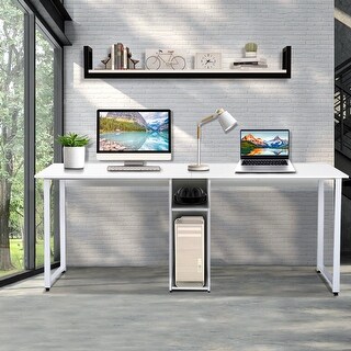 TiramisuBest Large Double Workstation 2-Person Writing Desk in Office ...