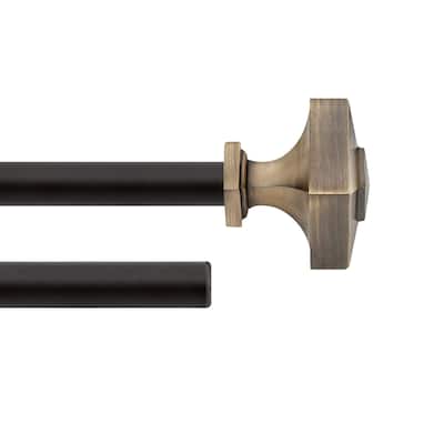 Deco Window Extendable Double Curtain Rod with Square Finials (Antique ...