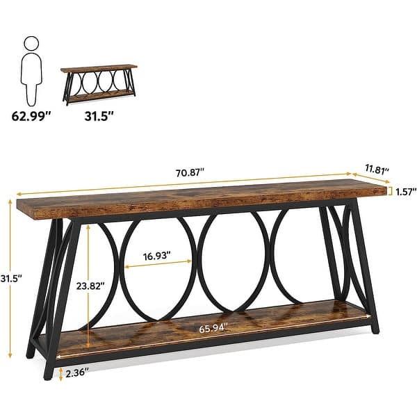 70.9 inch Extra Long Console Table Sofa Accent Table for Living Room ...