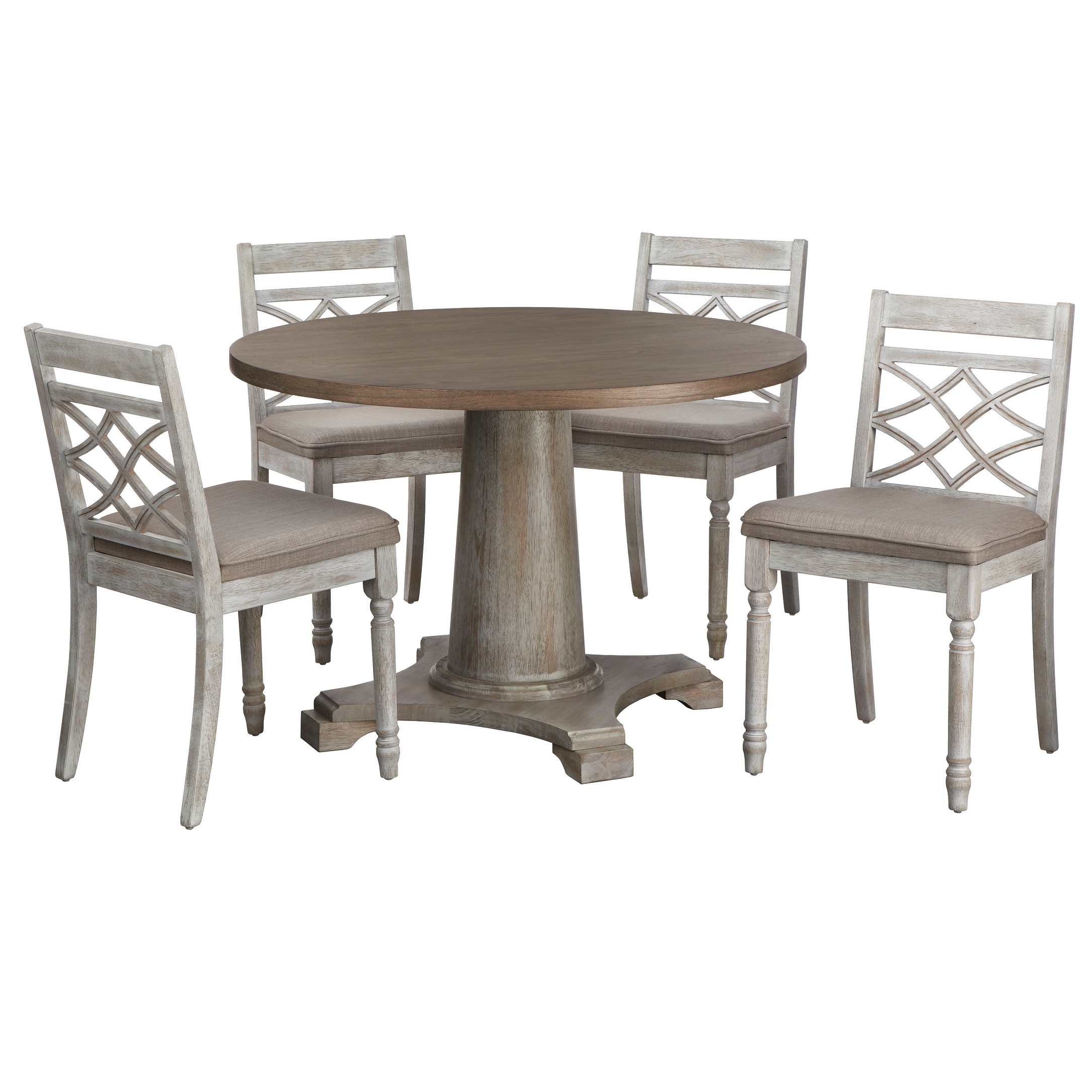 Furniture of America Theile Rustic 42-inch Round Counter Height Table ...