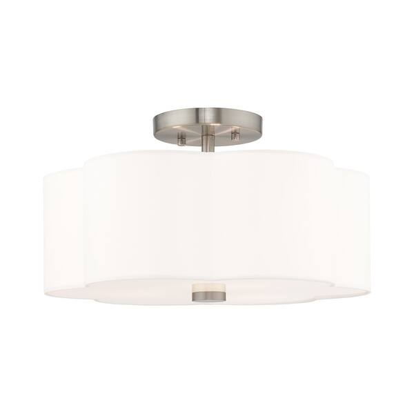 Livex Lighting Chelsea 3 Light 15" Wide Semi-Flush Drum Ceiling - Bed ...