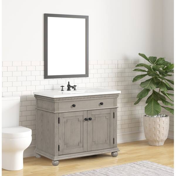 37'' Astoria Quartz Carrara Top Bathroom Vanity Wood Cabinet with Sink ...