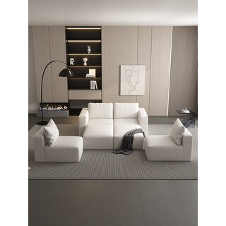 104" U-Shaped Modular Sectional Sofa Memory Foam Sleeper Couch - Bed ...