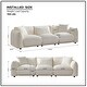 Beige Oversized Lambswool Fabric 3-Seater Sofa with Unique Design - Bed ...