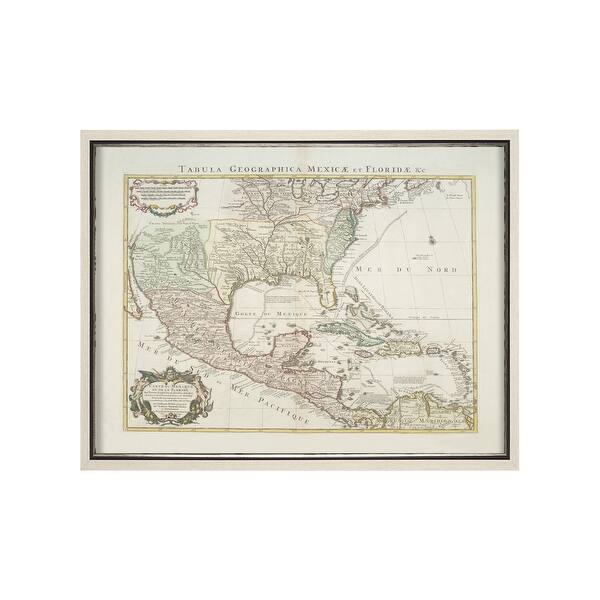 Carte Du Mexique Et De La Floride Framed Art Print - Bed Bath & Beyond ...