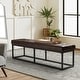 Alicia Traditional 60" W Genuine Leather Button-tufted Bench with Easy ...