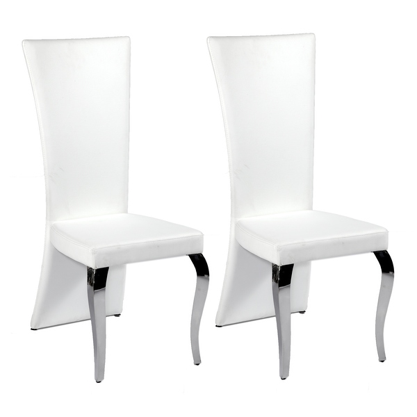 Somette Tabitha White Rectangle High Back Dining Chair Set Of 2 Bed