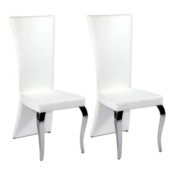 Somette Tabitha White Rectangle High Back Dining Chair Set Of 2 Bed