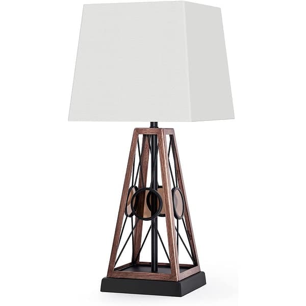 WAMPAT Traditional Rustic Farmhouse Table Lamps Night Stand for Living ...