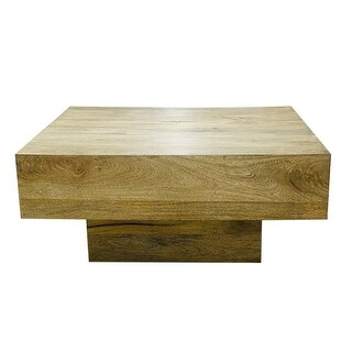 Square Mango Wood Coffee Table Natural Finish -ST - Natural - Bed Bath ...