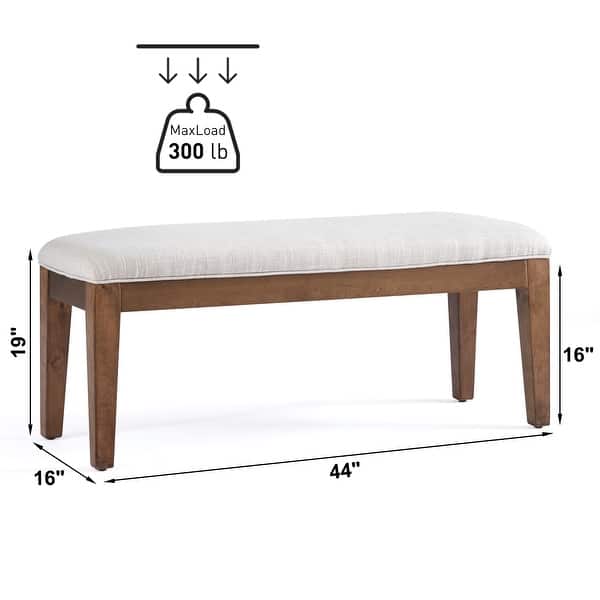 Upholstered Fabric Entryway Bench, Bedroom Bench for End of Bed Beige ...