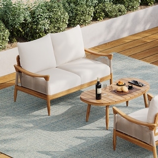 Christopher Knight Home - 2-Piece Patio Conversation Set with Woven ...