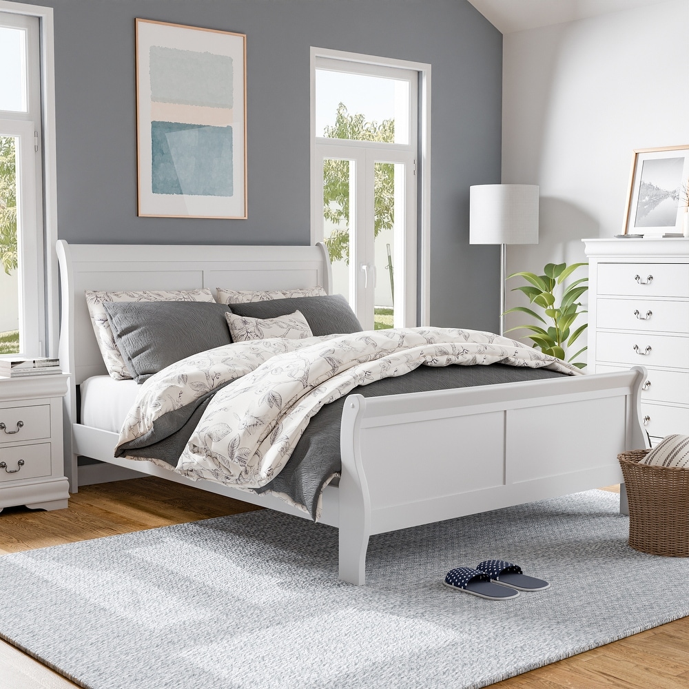 White Queen Size Sleigh Bed Beds Bed Bath Beyond