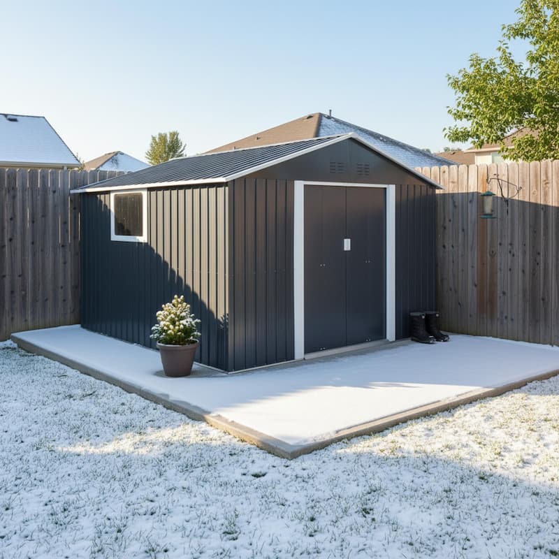 Roomfitters 11.2x10.6 Ft Metal Storage Shed Outdoor Backyard Garden ...
