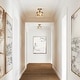 Haye Modern Gold 2-Light Semi-Flush Mount Seeded Glass Ceiling Light ...