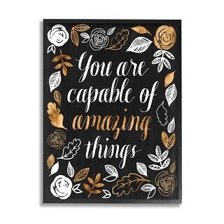 Stupell Capable of Amazing Things Encouragement Autumn Floral Framed ...