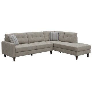 Stetson Toast and Brown 2-piece Upholstered Tufted Sectional - Bed Bath ...