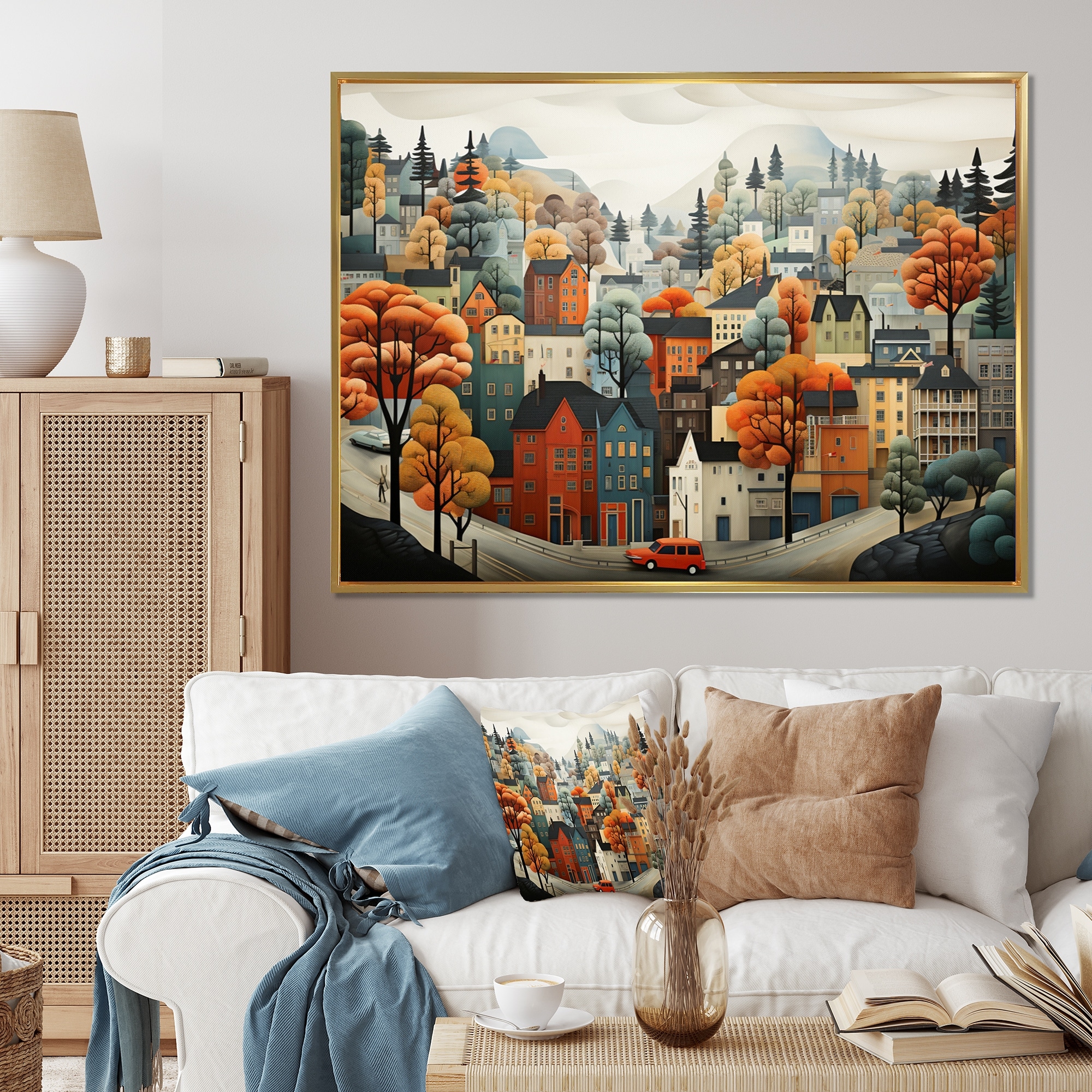 Designart "Bold Cityscape Urban Fog III" Cityscapes Framed Wall Decor ...