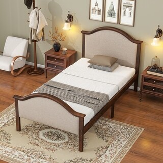 Twin Bed with Upholstered Headboard and Footboard - Comfortable and ...
