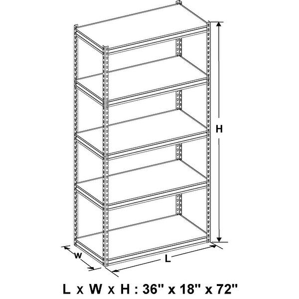 King's Rack 5-Tier Adjustable Storage Rack 42 in W x 16 in D x 72 in H ...