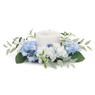 Mixed Hydrangea Floral Candle Ring 8"D - Bed Bath & Beyond - 43819252