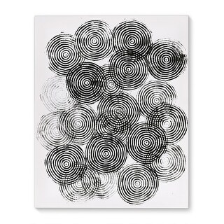 RADIAL BLOCK PRINT IN WHITE & BLACK Canvas Art By Becky Bailey - Bed ...
