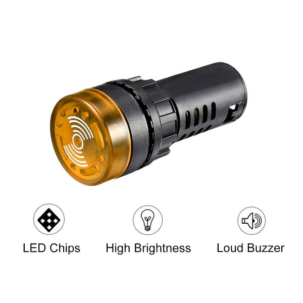AC/DC 110V Indicator Light with Buzzer Green Flashing Alarm 22mm Panel ...