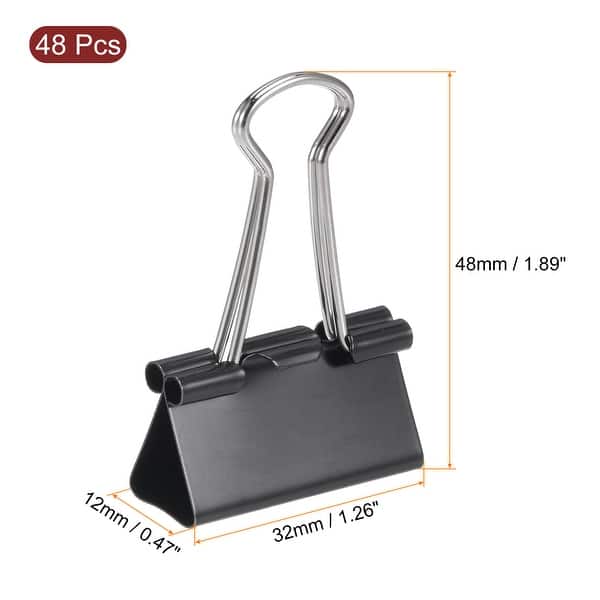 Paper Binder Clips Fold Back Metal Clamps for Home Business Supplies ...