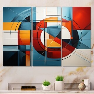 Designart "Hardedge Geometry II" Modern Canvas Prints Set - Bed Bath ...
