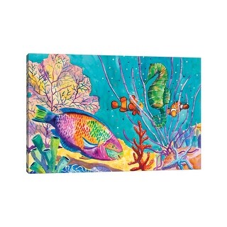 iCanvas "Parrot Fish Party" by Ellen Negley Canvas Print - Bed Bath ...