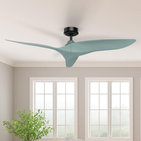 52" Modern Sage Green ABS 3-Blade Outdoor Ceiling Fan without Light ...
