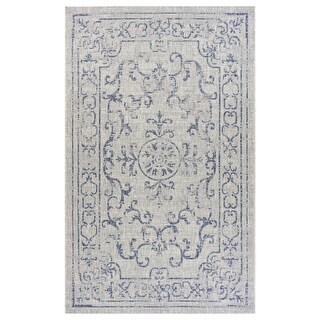 Blue Ornate Indoor Outdoor Scatter Rug - Bed Bath & Beyond - 34737177