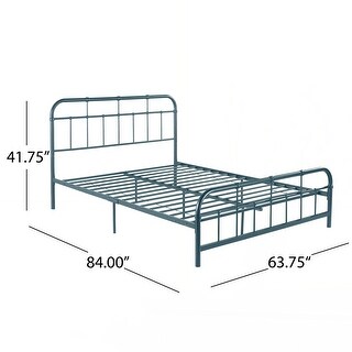 Metal Bed with Rounded Corner Headboard and Footboard - Bed Bath ...