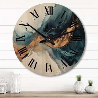 Designart "Subtle Sensations Nova Blue And Gold Watercolor" Abstract ...