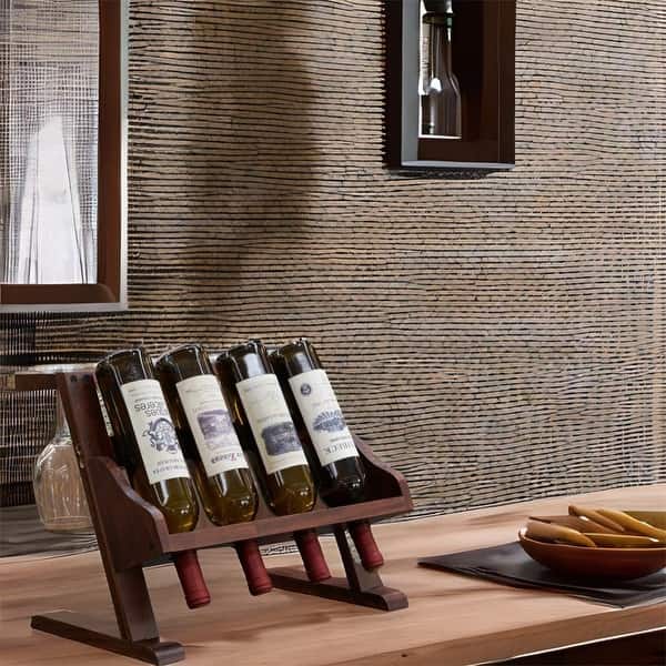 Living Room Solid Wood Table Wine Rack with Cup Holder - Bed Bath ...