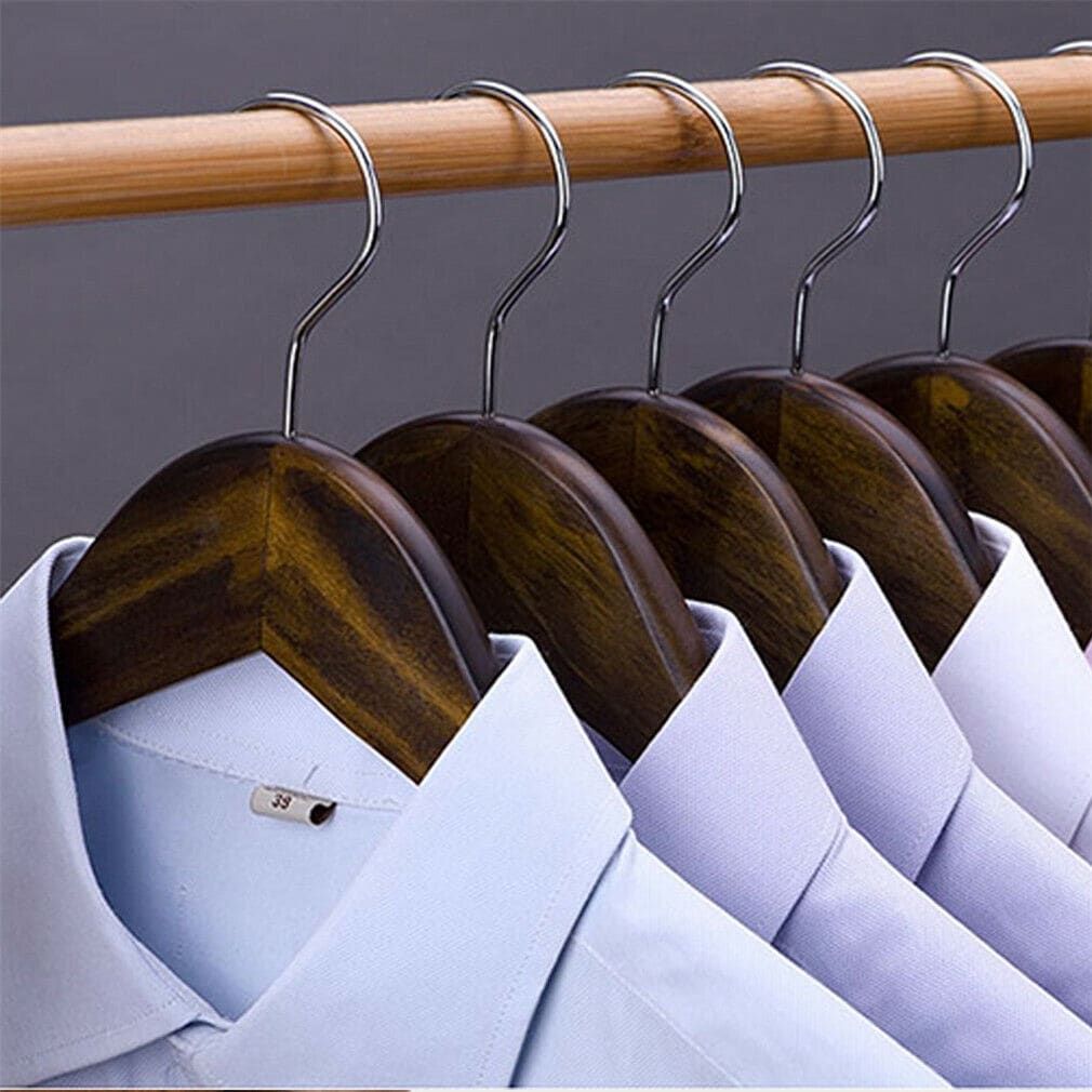 Wide Shoulder Wooden Coat Hangers Solid Wood Suit Hanger 5 Pieces On Sale Bed Bath Beyond 39157603
