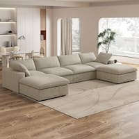 160.6" Convertible Modular Sectional Sofa Couch, Modern U Shape ...