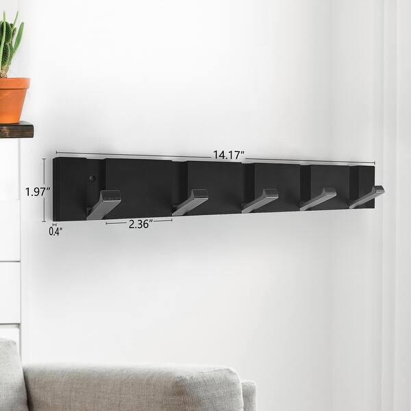 5 - Hook Retractable Wall Mounted Floating Coat Rack - Bed Bath ...